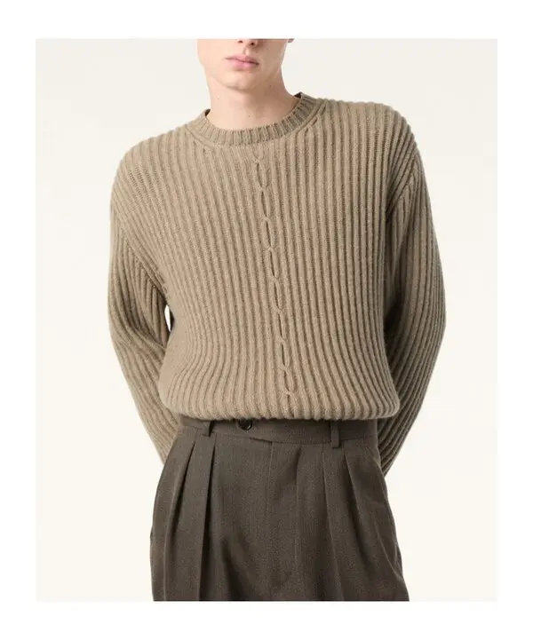 Loro Piana Plane Tree Ribbed Crewneck Jumper