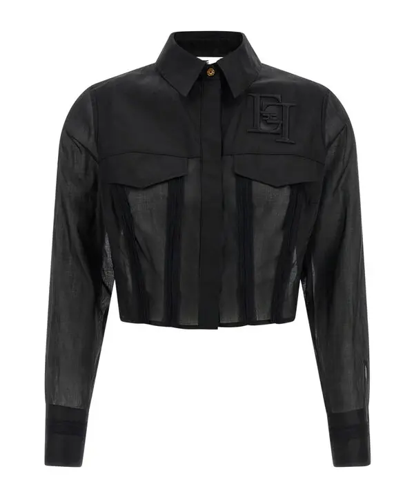 Elisabetta Franchi Cropped Embroidered Shirt