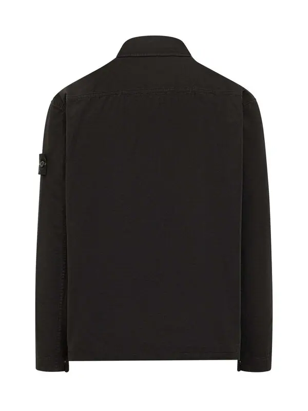 Stone Island Zip-front Badge Shirt