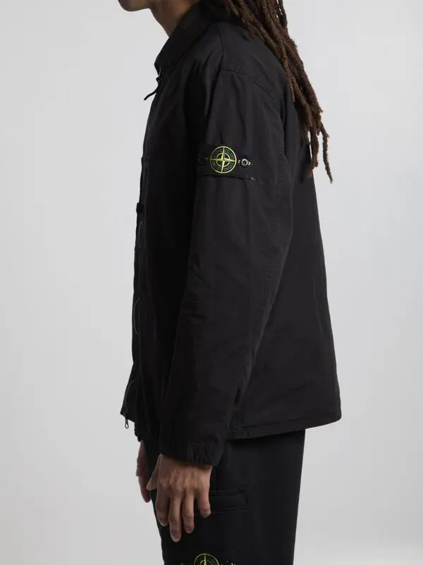 Stone Island Zip-front Badge Shirt