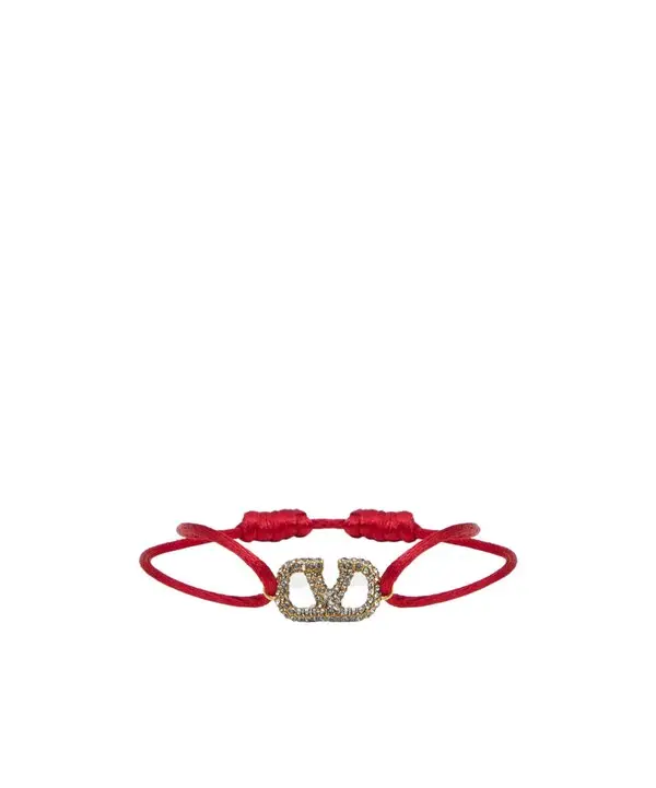 Valentino Garavani Vlogo Embellished Bracelet - Positive Red
