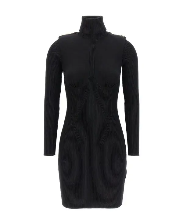 Elisabetta Franchi High-neck Knitted Mini Dress