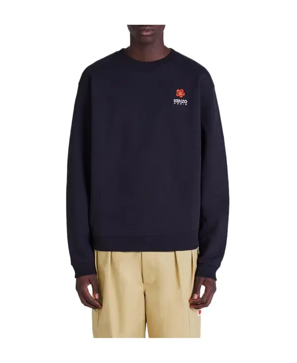 Kenzo Boke Flower Crest Logo Embroidered Crewneck Sweatshirt