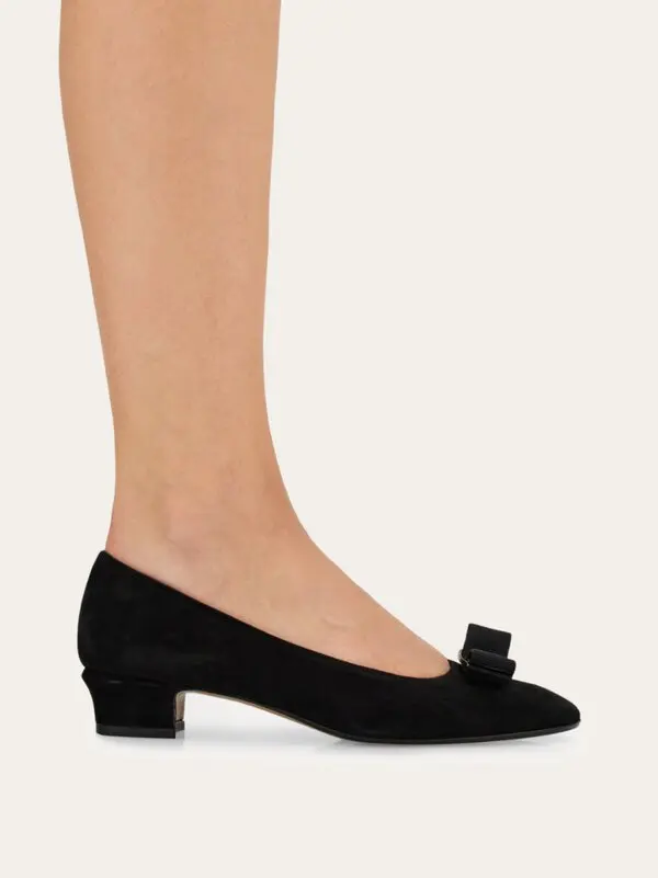 FERRAGAMO Vara Bow Block Heel Pumps - Black