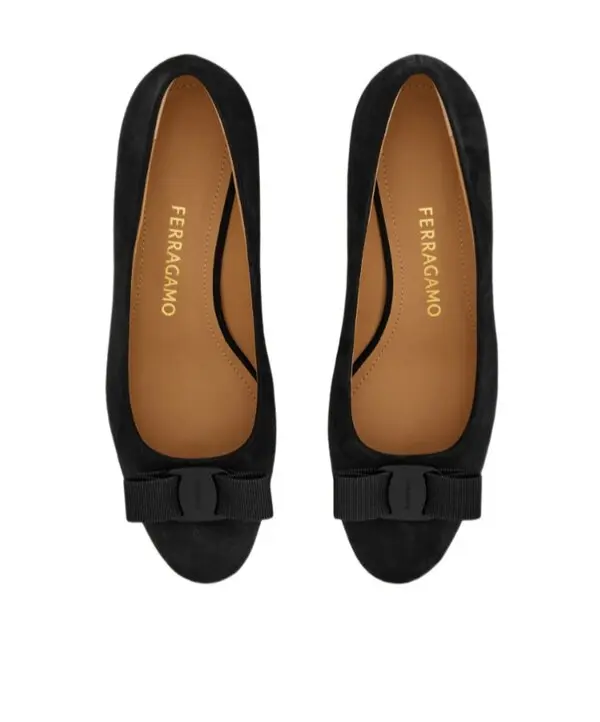 FERRAGAMO Vara Bow Block Heel Pumps - Black