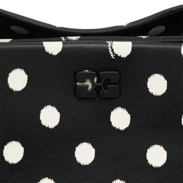 GANNI Polka Dot Mini Bag With Knotted Top Handle - Black