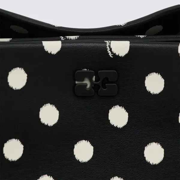GANNI Polka Dot Mini Bag With Knotted Top Handle - Black