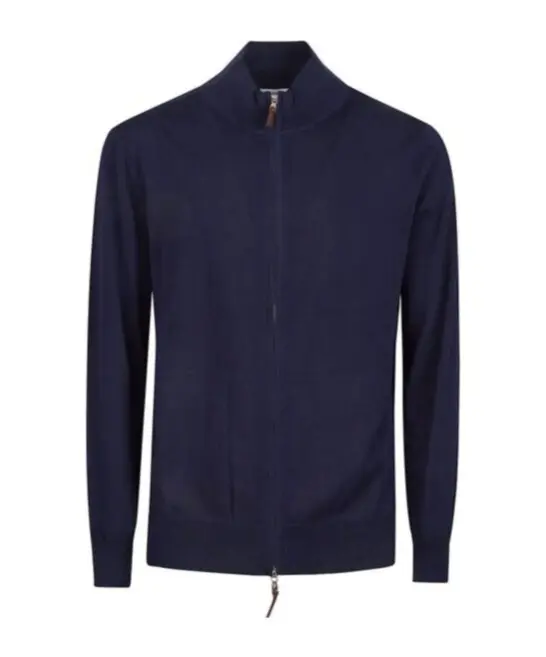 BALLANTYNE Zip-up Cardigan - Navy