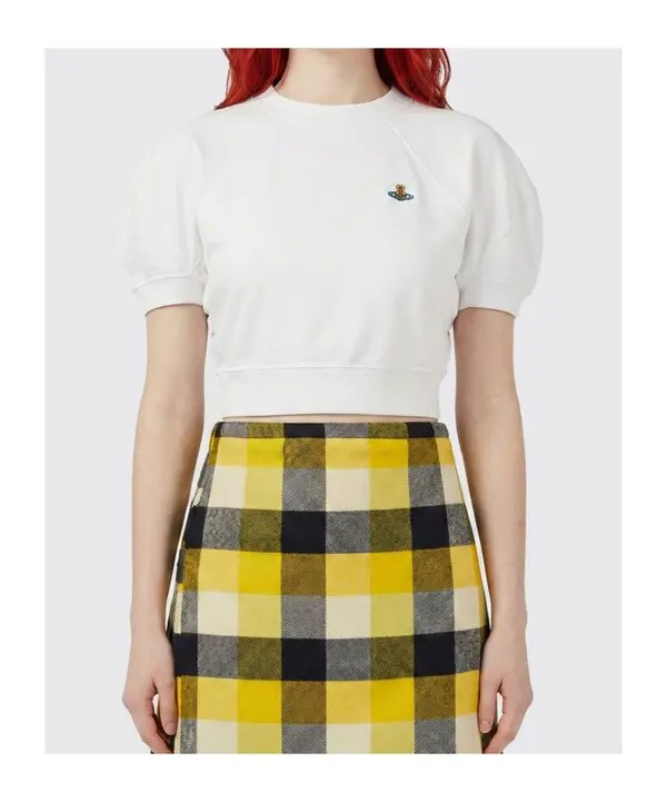 VIVIENNE WESTWOOD Cropped Top With Embroidered Logo