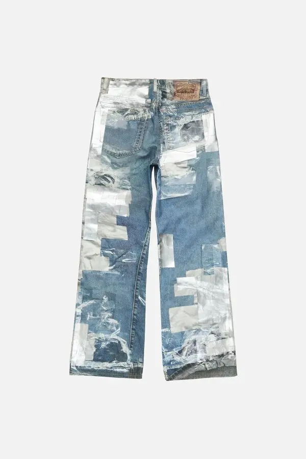 Acne Studios Patchwork Wide-leg Denim Trousers