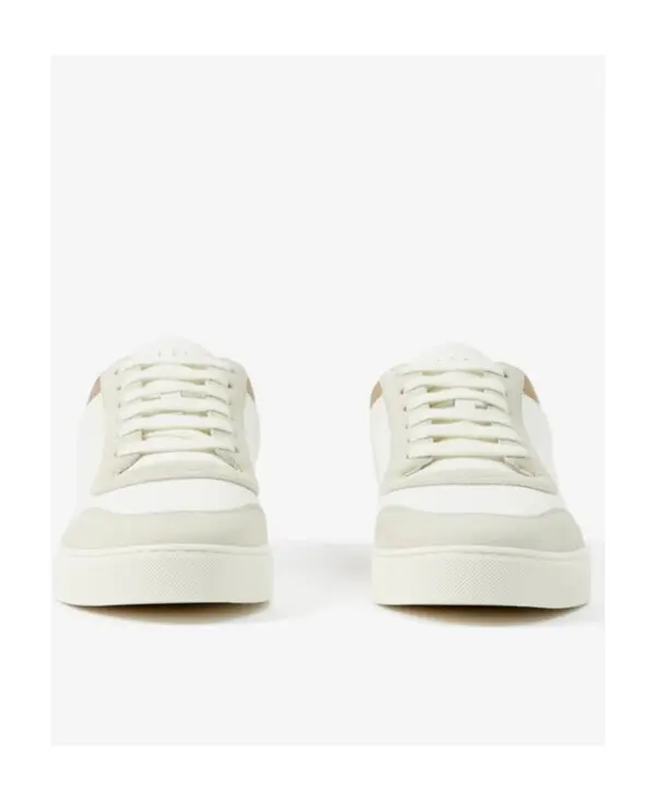Burberry Checked Lace-up Sneakers - White