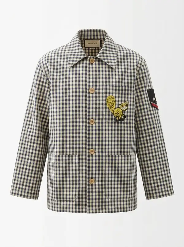 Gucci Gingham Patch-detail Jacket