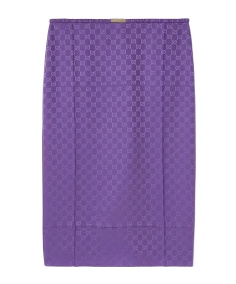 Gucci Gg Jacquard Skirt - Purple