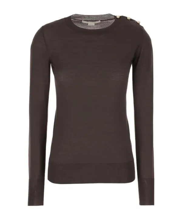 Stella McCartney Long-sleeved Crewneck Jumper With Shoulder Buttons