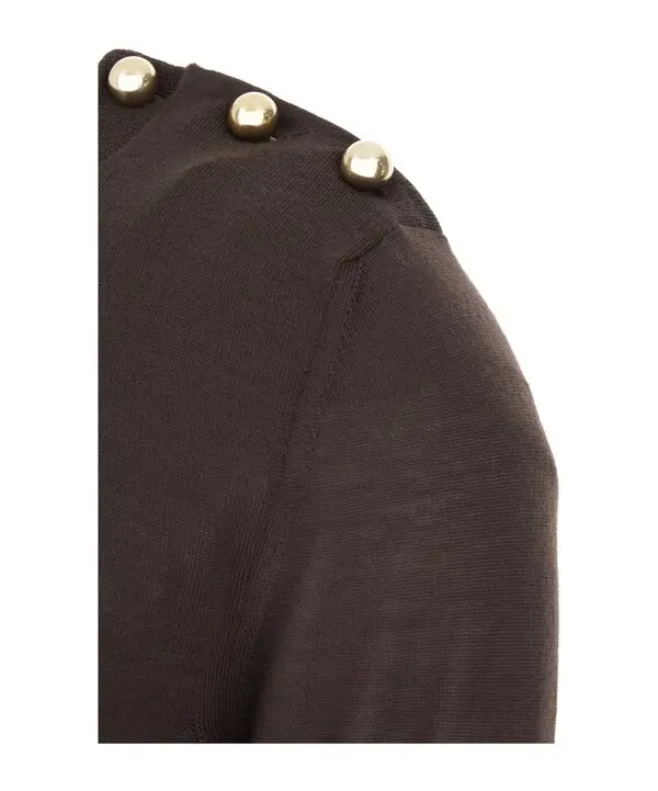 Stella McCartney Long-sleeved Crewneck Jumper With Shoulder Buttons