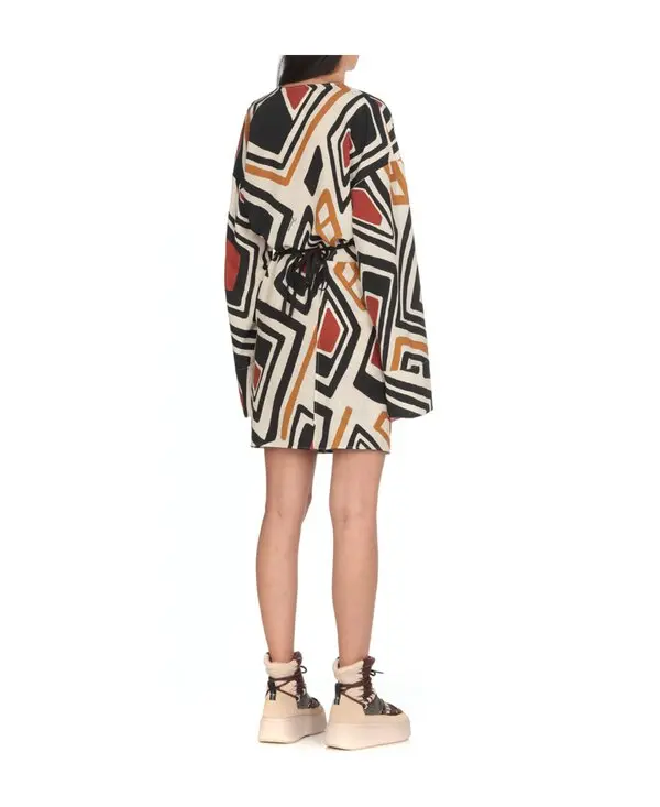 Dsquared2 Geometric Print Mini Wrap Dress - Black