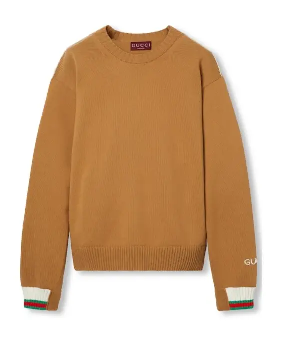 Gucci Cotton Knit Pullover With Webbing Detail