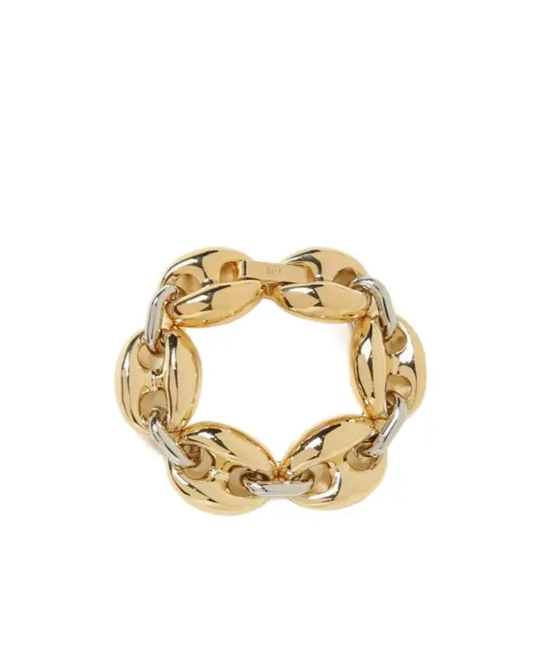 Rabanne Eight Chunky Bicolored Link Bracelet - Yellow