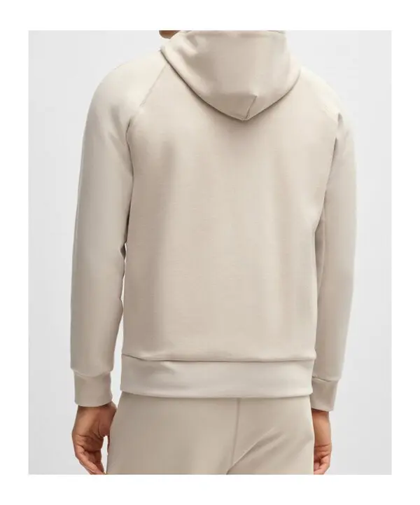 Hugo Boss Logo Appliqué Full Zip Hoodie - Light Beige