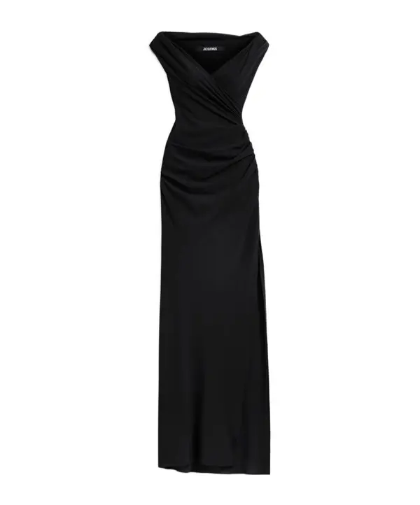 Jacquemus Ruched Long Gown - Black