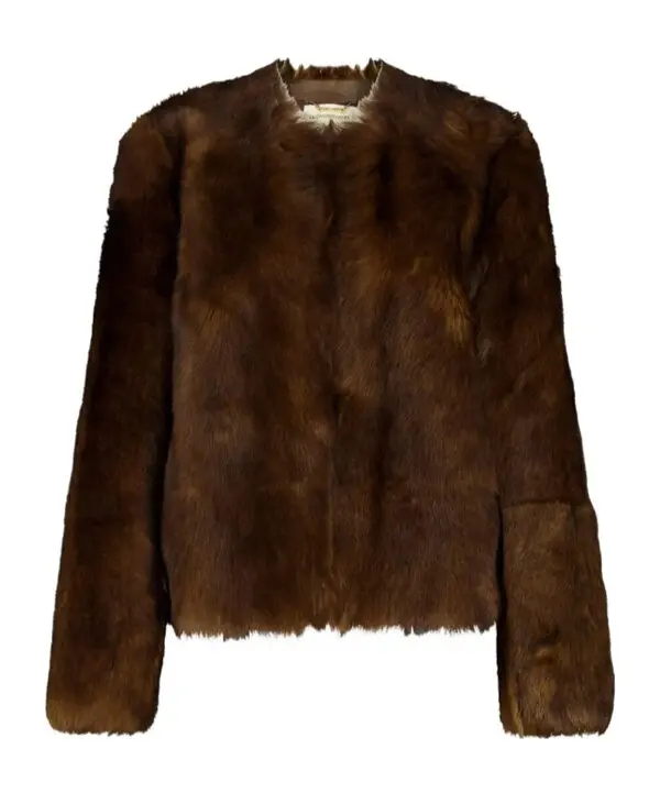 Zimmermann Long Sleeve Shearling Leather Jacket - Brown