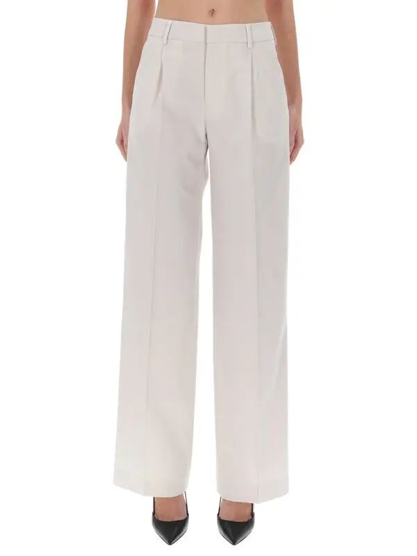 PT TORINO Pleated Wide-leg Tailored Trousers - White