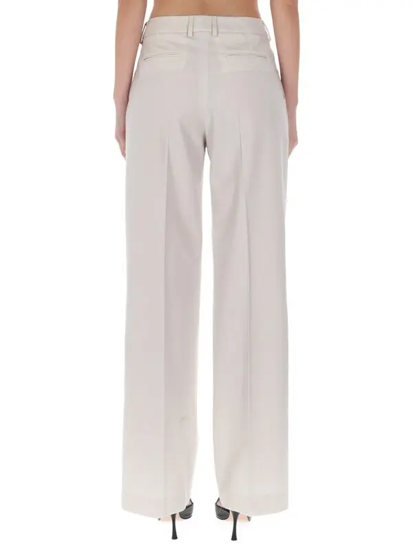 PT TORINO Pleated Wide-leg Tailored Trousers - White
