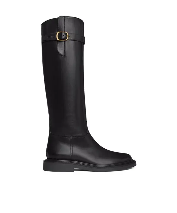 Celine Universite Calfskin Boots With Buckle Detail