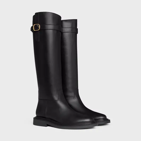 Celine Universite Calfskin Boots With Buckle Detail