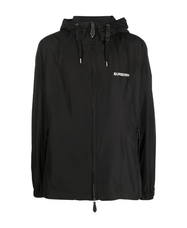 Burberry Hooded Zip-up Jacket With Drawstring