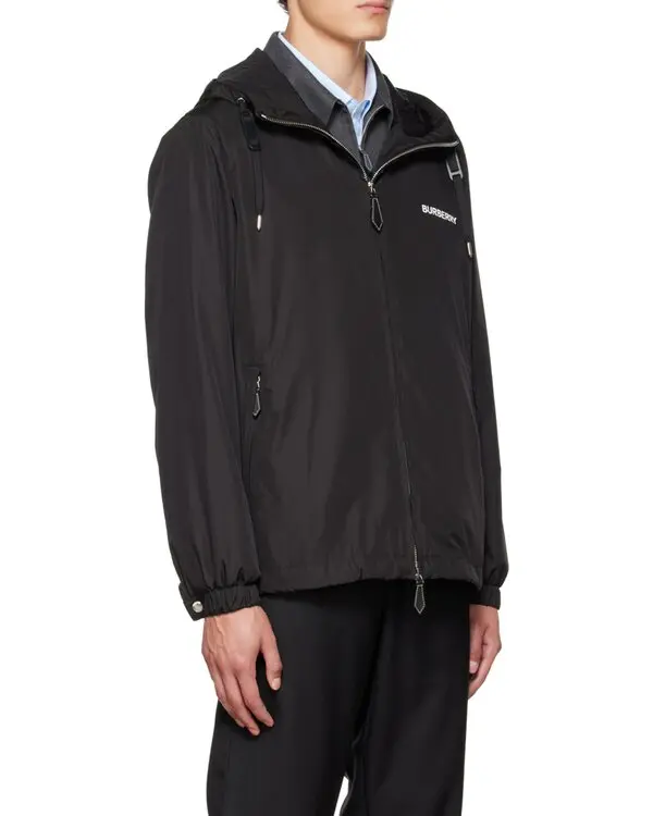 Burberry Hooded Zip-up Jacket With Drawstring