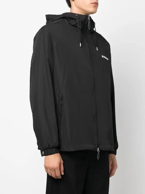 Burberry Hooded Zip-up Jacket With Drawstring