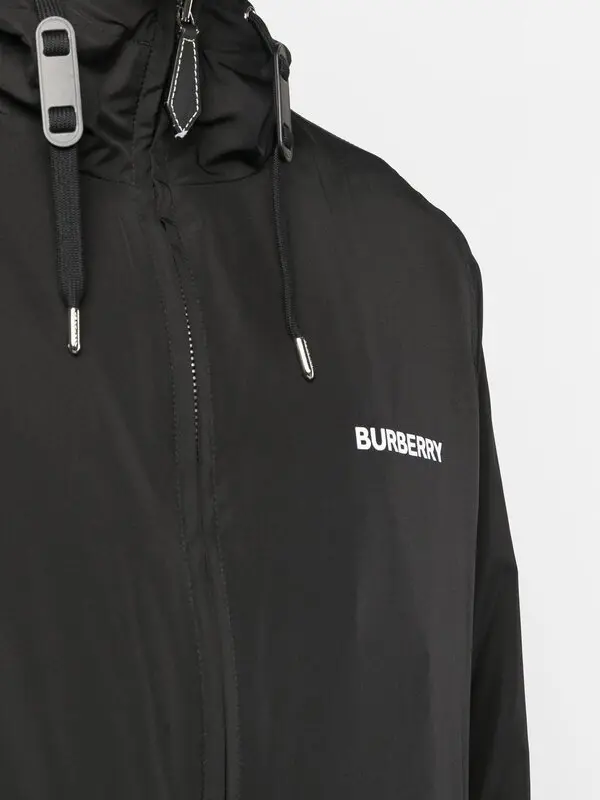 Burberry Hooded Zip-up Jacket With Drawstring