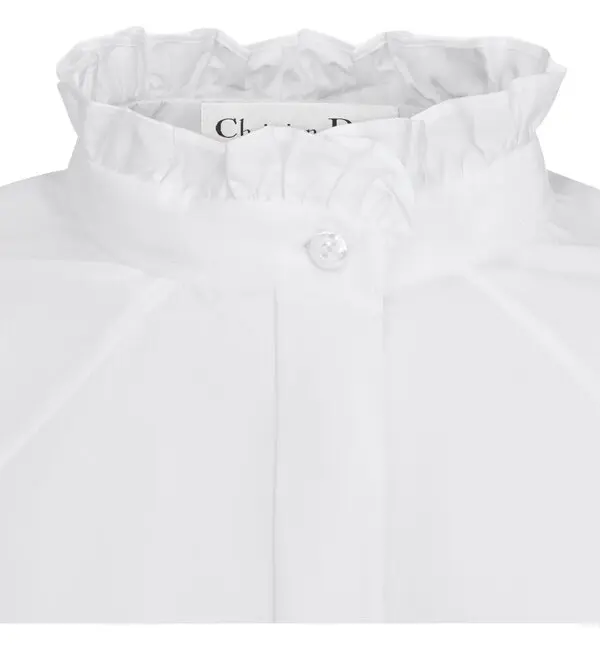 Dior Embroidered Blouse With Ruffled Collar