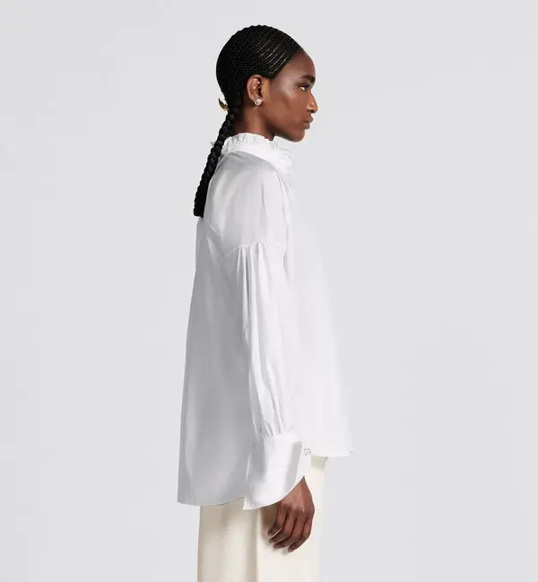 Dior Embroidered Blouse With Ruffled Collar