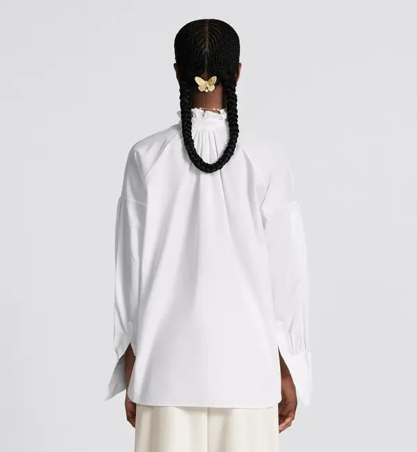 Dior Embroidered Blouse With Ruffled Collar