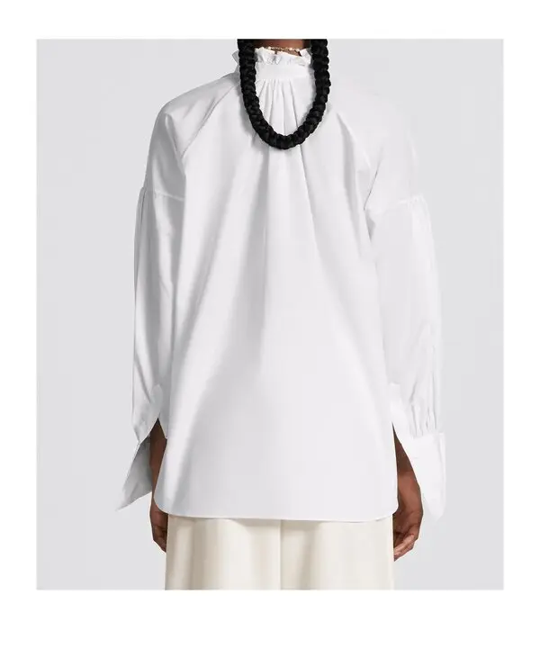 Dior Embroidered Blouse With Ruffled Collar