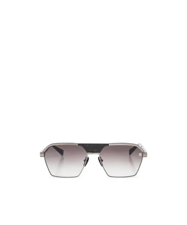 Balmain Full-frame Sunglasses With Patterned Temples - Gray