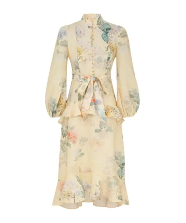 Zimmermann Illuminate Peplum Midi Dress