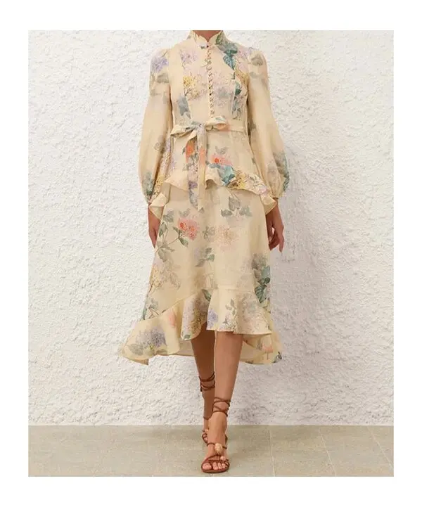 Zimmermann Illuminate Peplum Midi Dress