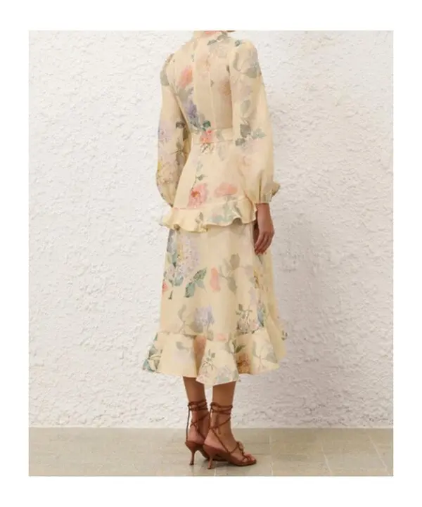 Zimmermann Illuminate Peplum Midi Dress