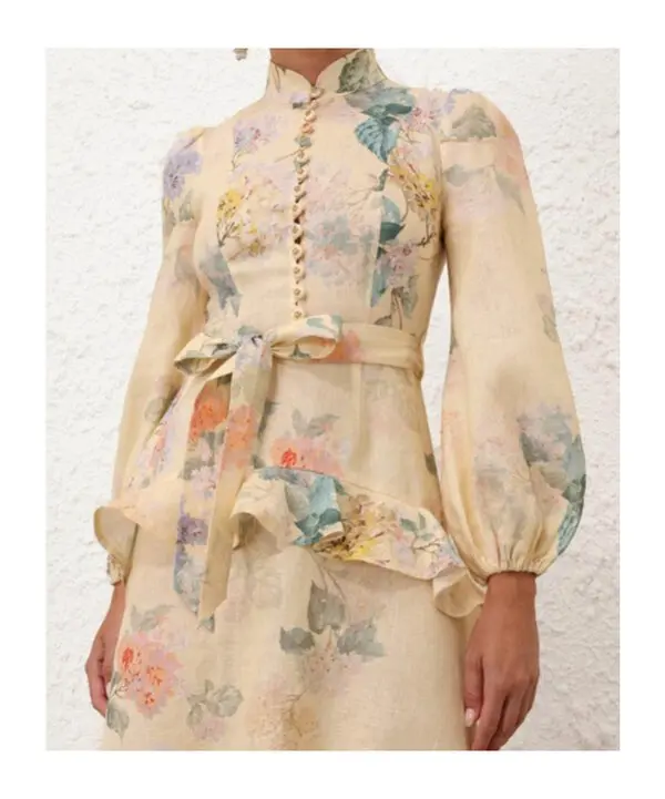 Zimmermann Illuminate Peplum Midi Dress