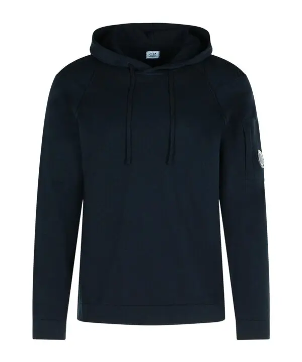 C.P. COMPANY Lens Detailed Drawstring Hoodie - Blue