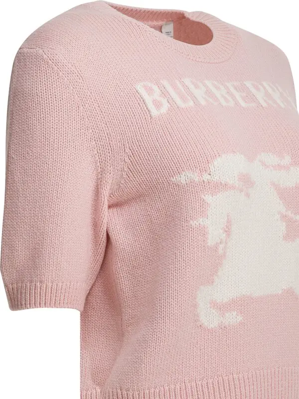 Burberry Equestrian Rider Pattern Short Sleeve Knit Jumper