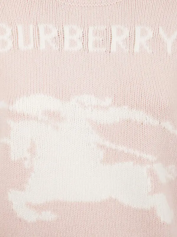 Burberry Equestrian Rider Pattern Short Sleeve Knit Jumper