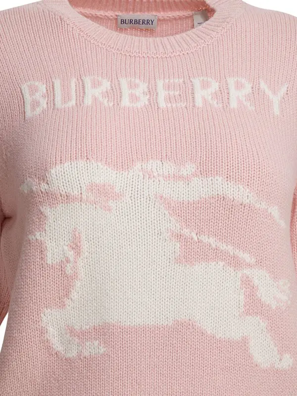 Burberry Equestrian Rider Pattern Short Sleeve Knit Jumper
