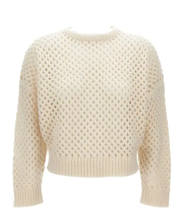 Max Mara Essen Perforated Crewneck Jumper - Nude