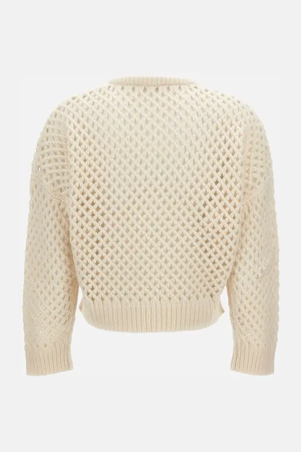 Max Mara Essen Perforated Crewneck Jumper - Nude