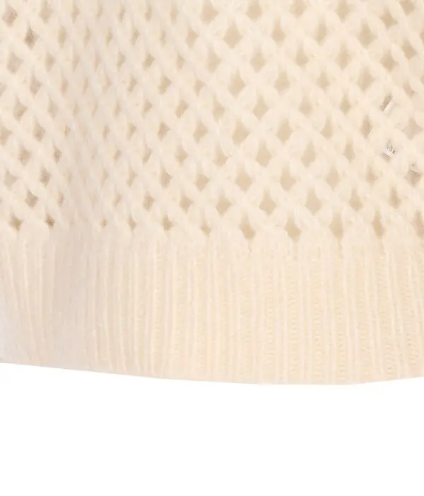 Max Mara Essen Perforated Crewneck Jumper - Nude