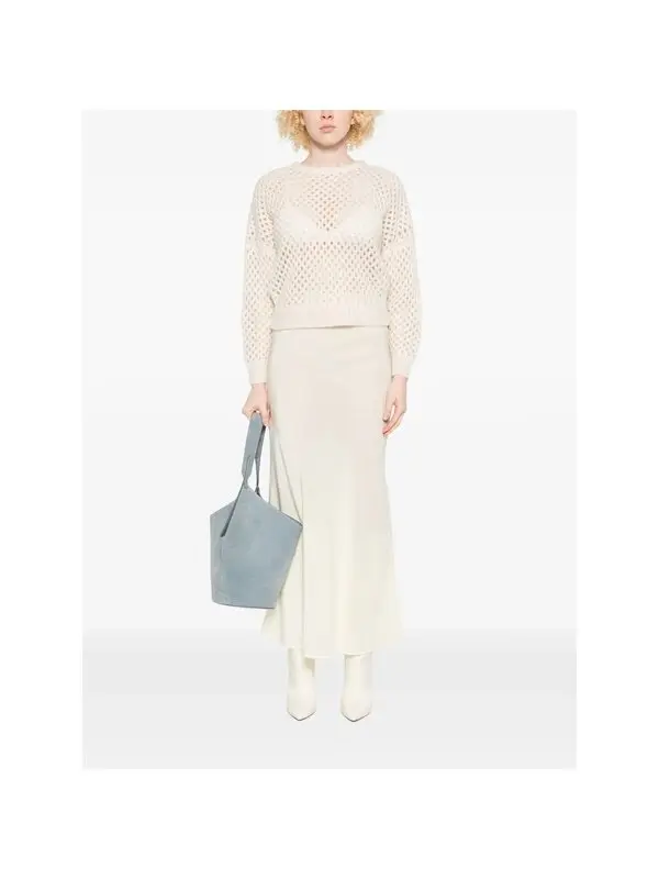 Max Mara Essen Perforated Crewneck Jumper - Nude